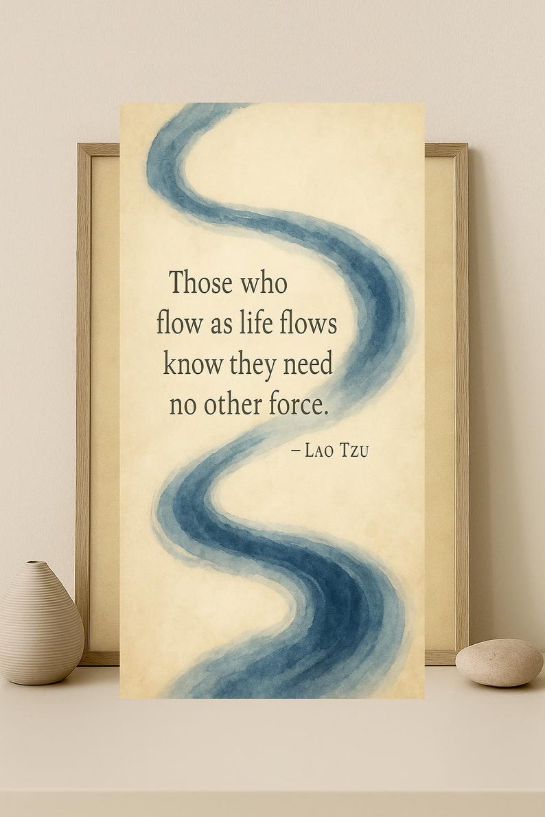 Zen “flow as Life Flows” Taoist Quote Poster | Lao Tzu Printable Art ...