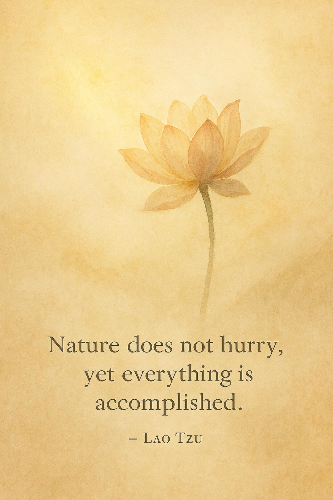 Tao Te Ching Quote Wall Art – “nature Does Not Hurry” – Watercolor ...