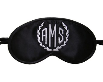 Custom Initials Sleep Mask Personalized Monogram Laurel | Etsy
