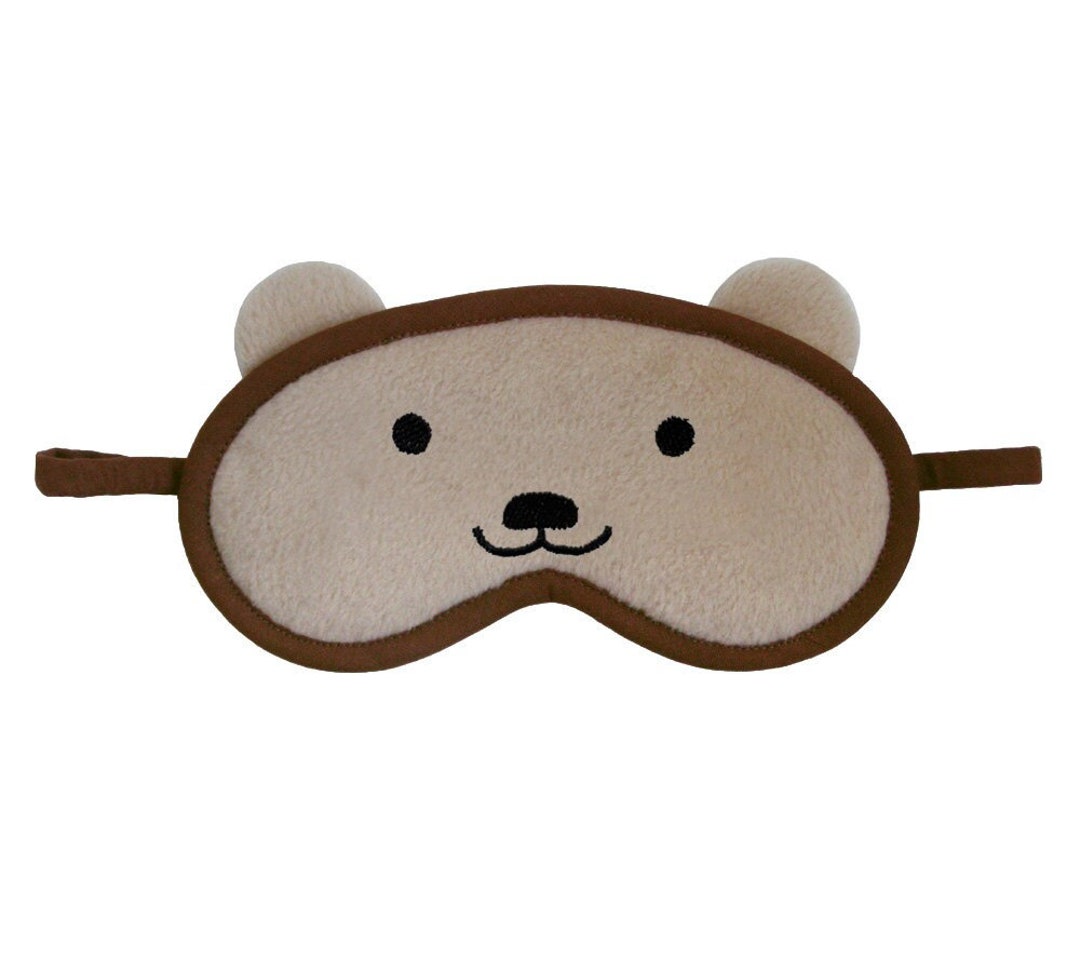 Teddy Bear Sleep Mask, Animal Sleeping Eye Mask, Kawaii Bear, Beige and ...