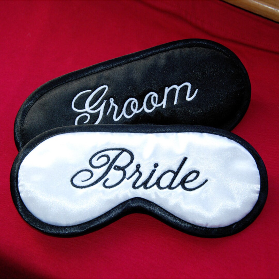 Bride & Groom Sleep Masks, Set of 2, Wife and Husband Wedding Sleeping ...
