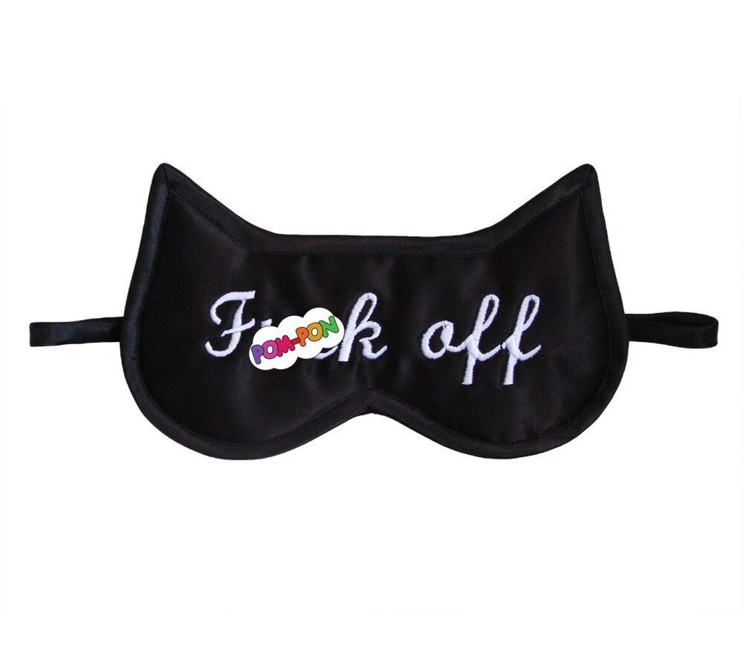Black Cat F()ck off Sleep Mask, Animal Eyemask, Mature Sleeping Eye ...