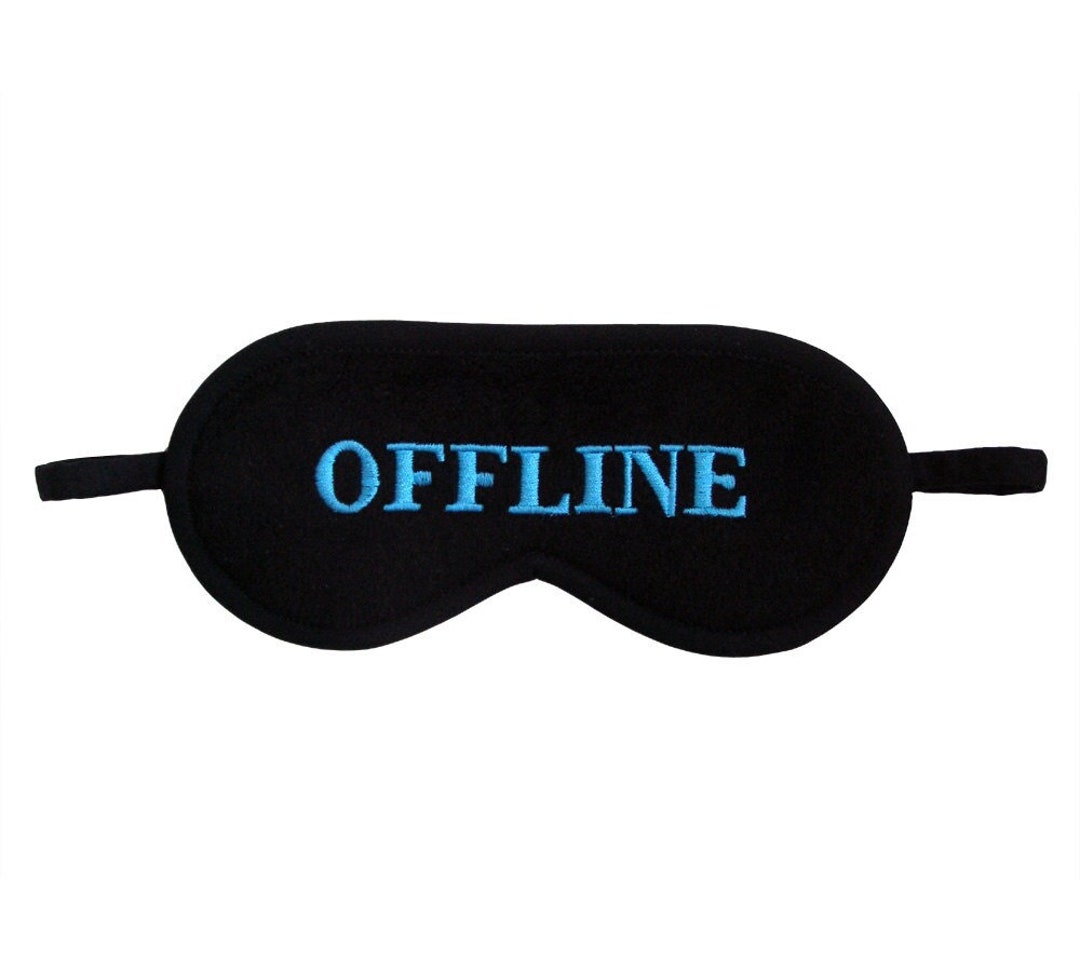 OFFLINE Sleep Mask, Slogan Offline Sleeping Eye Mask, Turquoise Text ...