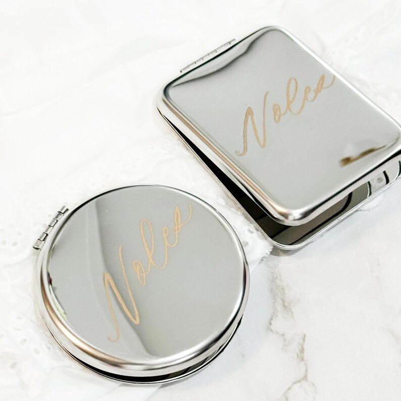 Personalized Engraved Compact Mirrors, Custom Compact Mirror With Name ...