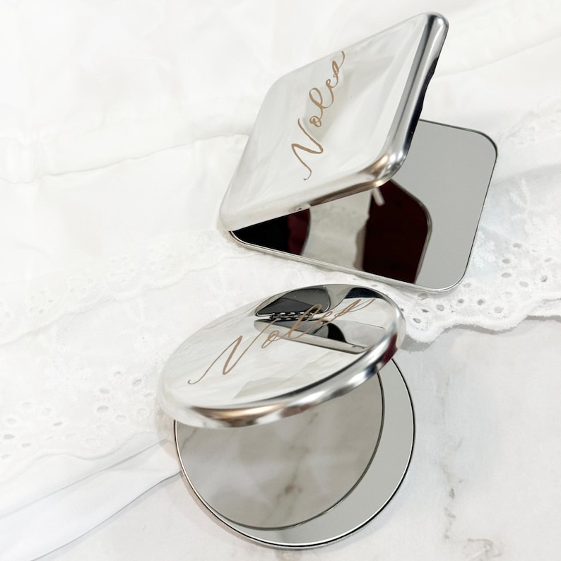 Personalized Engraved Compact Mirrors, Custom Compact Mirror With Name ...