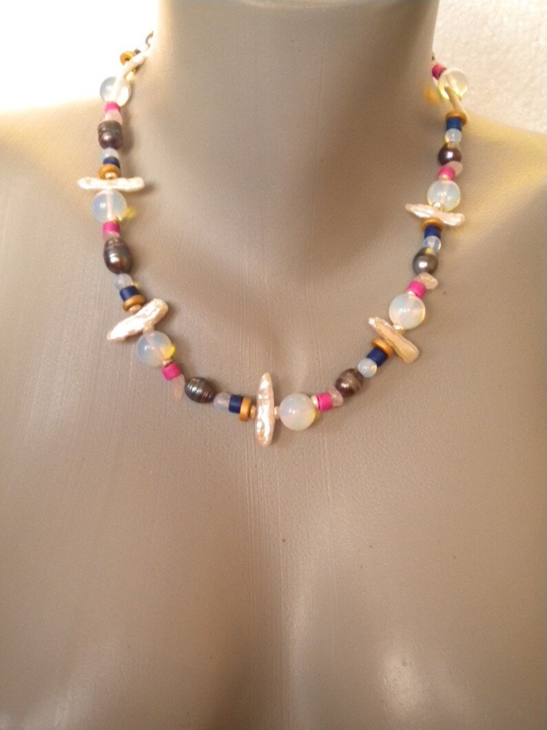 Moonlight Gem Stones Necklace - Etsy