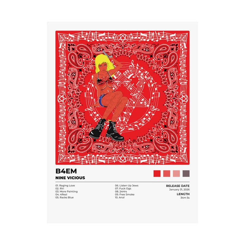 Nine Vicious Poster - Etsy