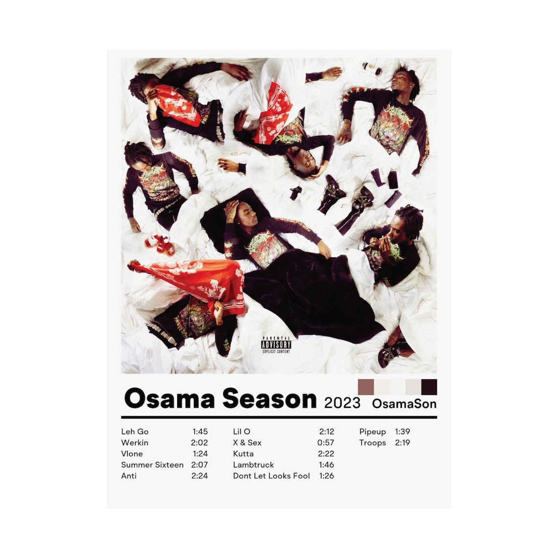 Osamason Osama Season Album Poster, Wall Art Print, Home Decor, Music ...