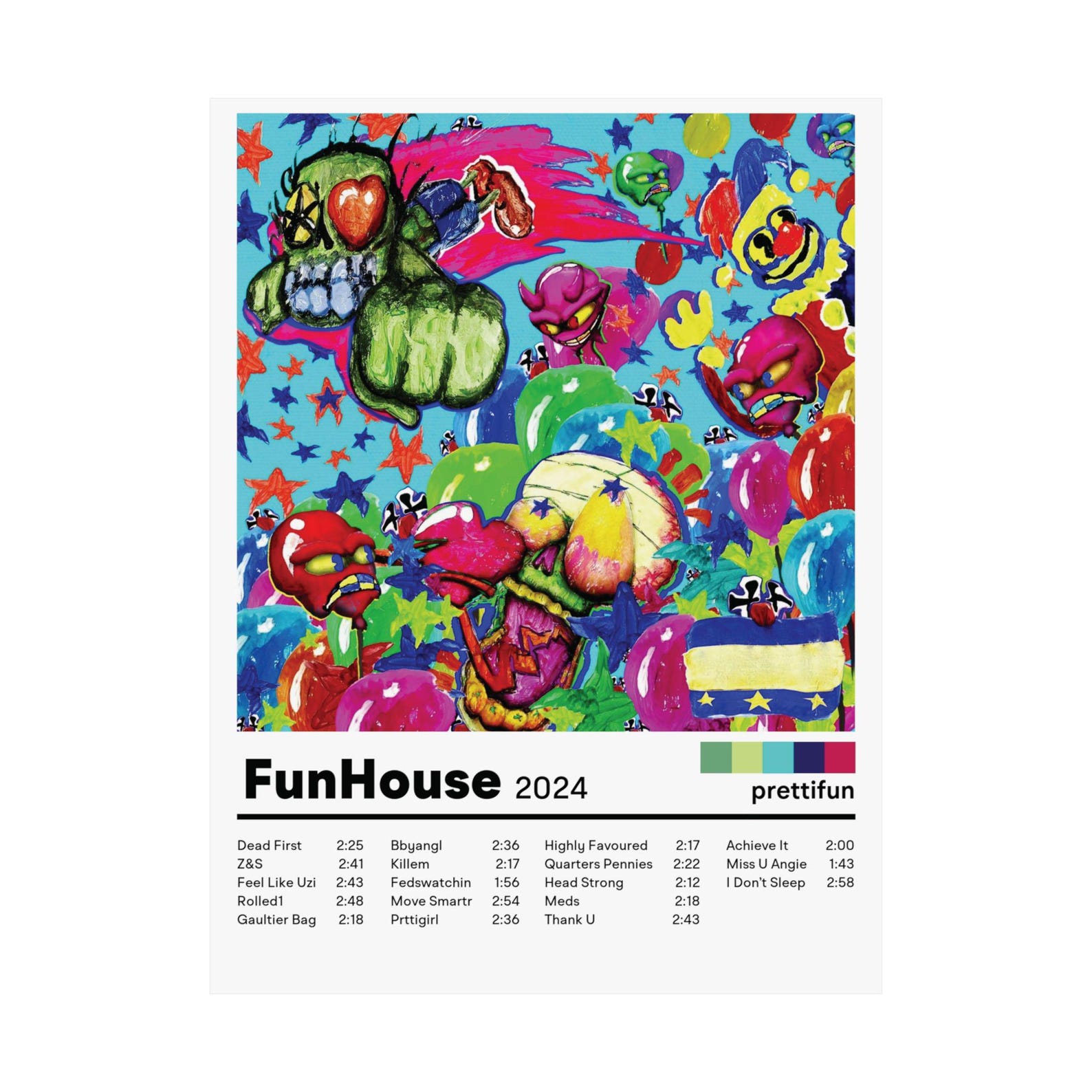 Prettifun Funhouse Album Poster, Wall Art Prettifun, Home Decor, Music ...