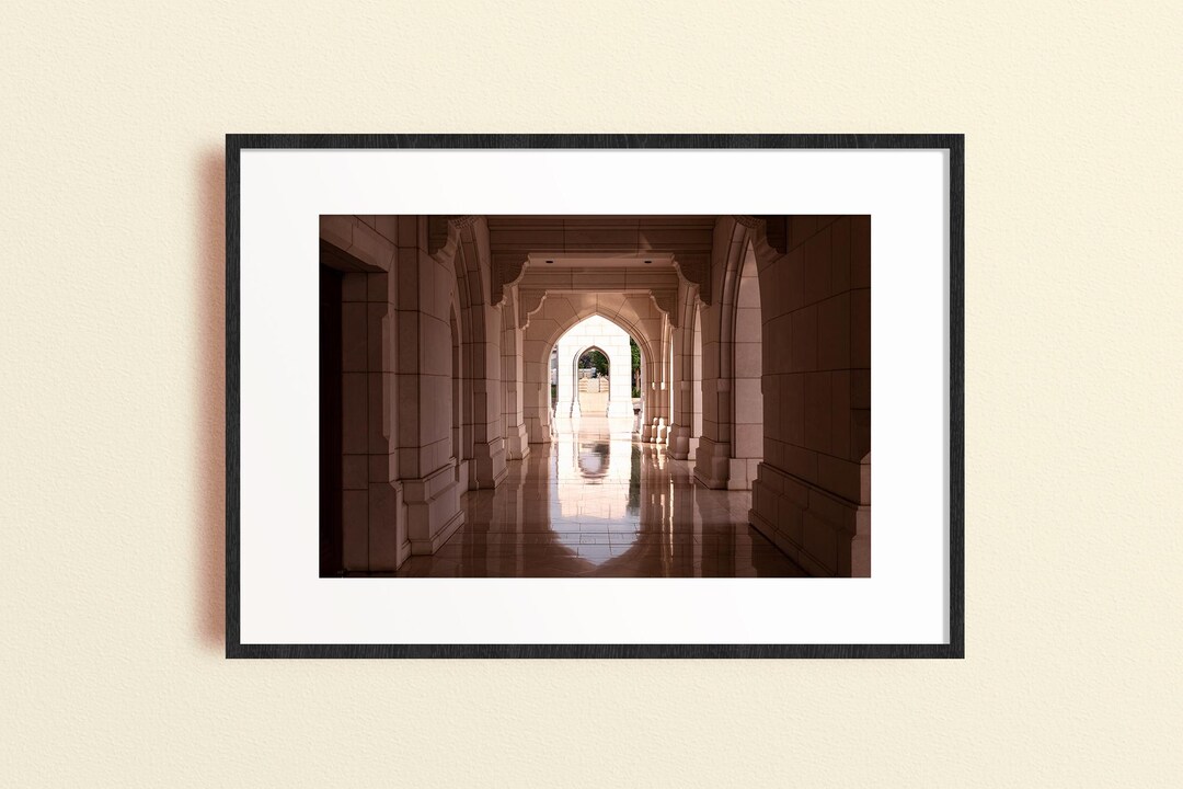 Marble Corridor Print, Muscat Opera House Photography, Islamic Arched ...