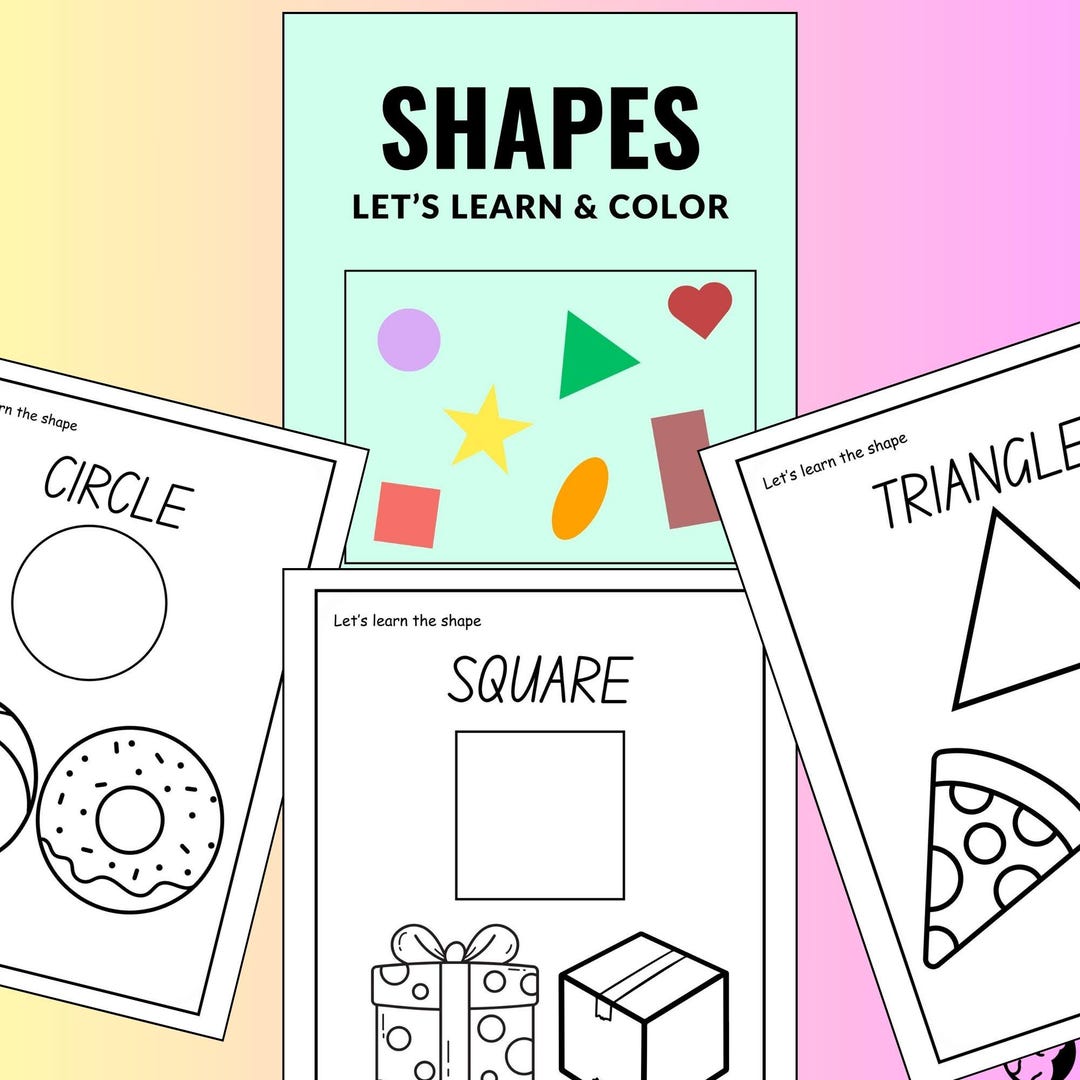 Learn Shapes for Kids – Color & Identify Printable PDF - Etsy