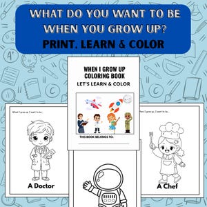 When I Grow up Coloring Book – Toddler Occupations Printable PDF - Etsy