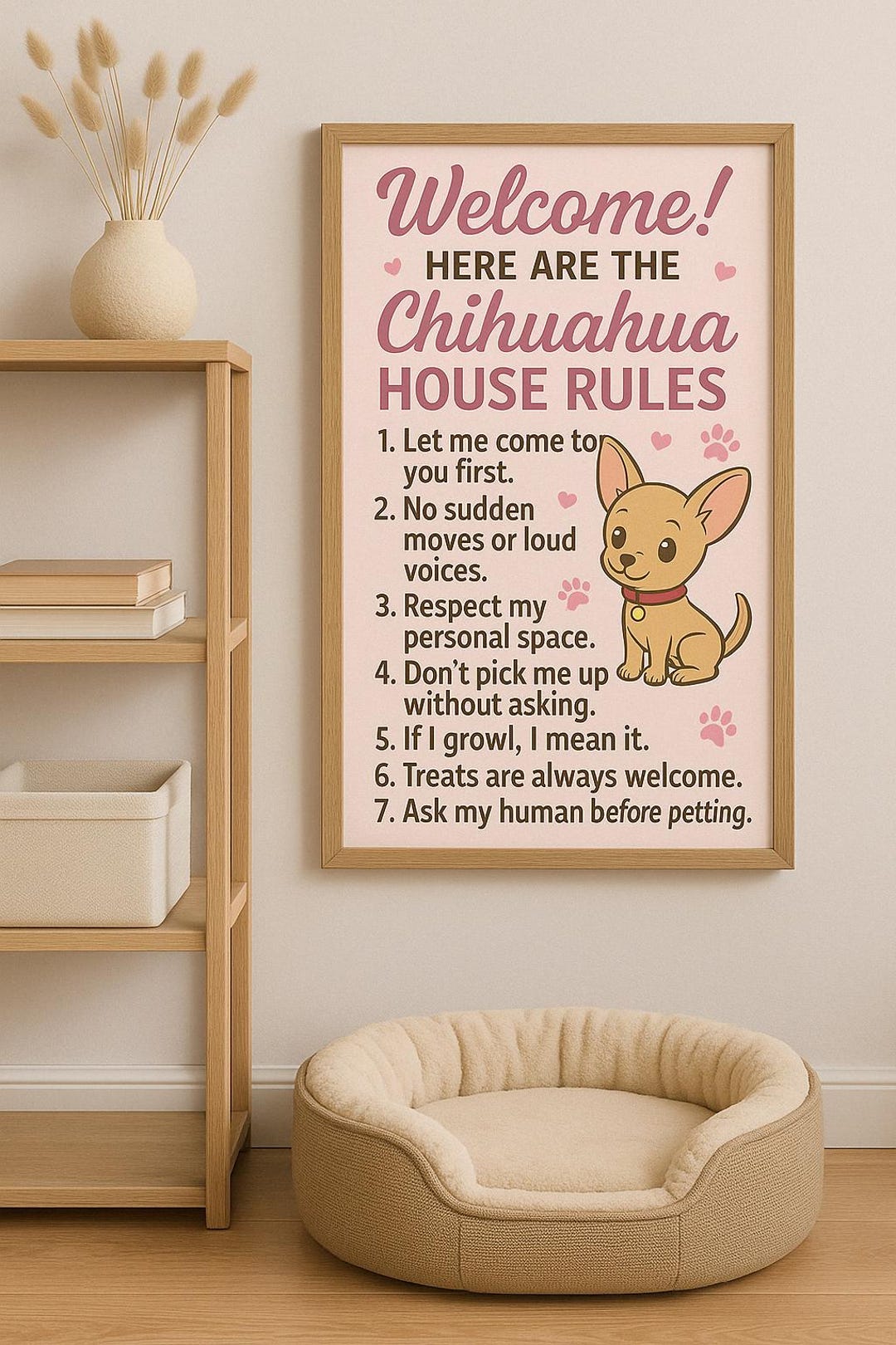 Chihuahua House Rules - Funny Digital Wall Art for Dog Lovers & Pet ...