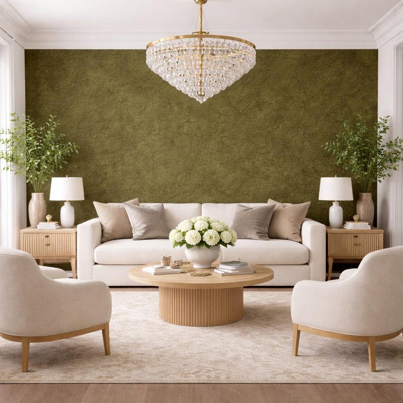 Wallpaper Olive Green - Etsy