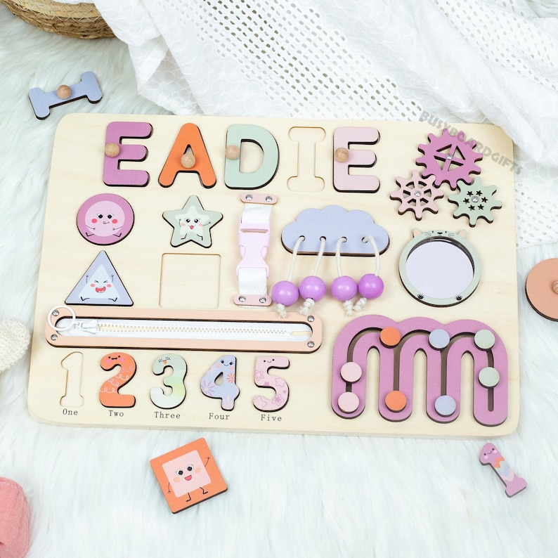 Personalized Busy Board-1st Birthday Boy Gift-toddler Busyboard-wooden ...