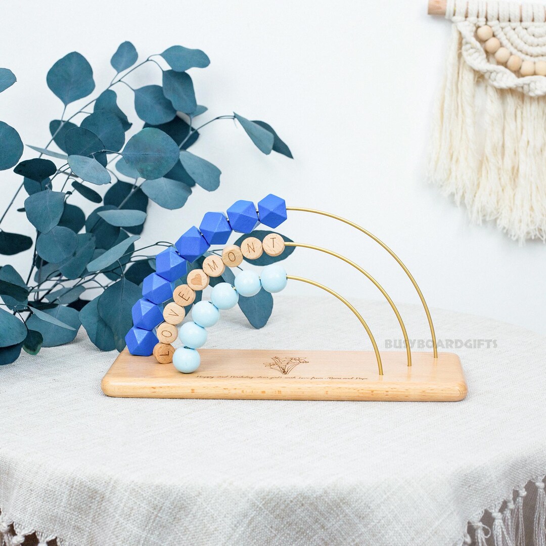 Personalized Baby Name Abacus, Wooden Rainbow Abacus, Custom Name ...