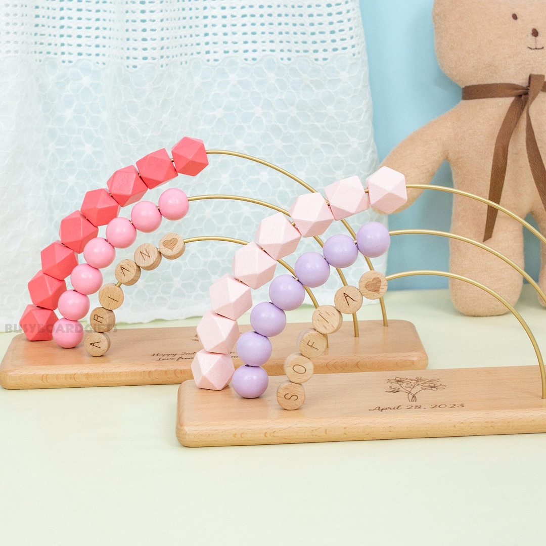Custom Rainbow Abacus, Personalized Wooden Abacus, Wooden Name Abacus ...