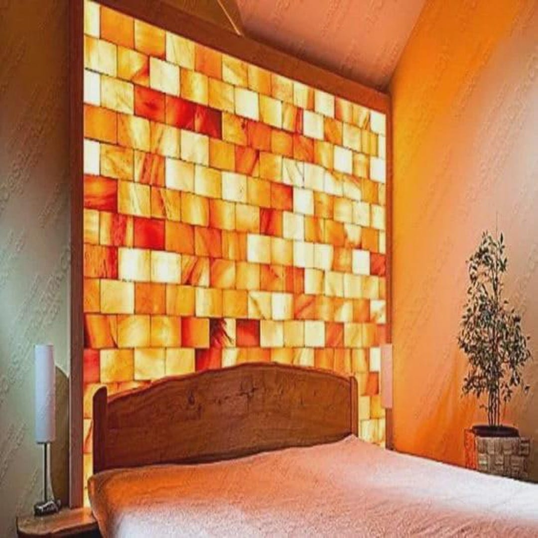 Himalayan Pink Salt Tiles: Natural Bricks for Sauna & Spa Walls (8x4x0 ...