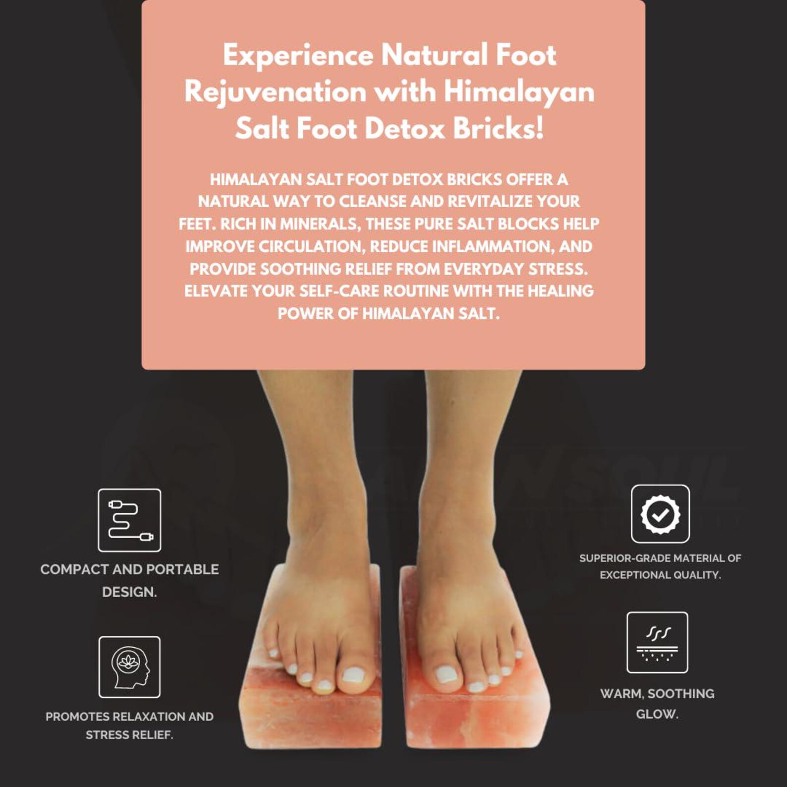 Himalayan Pink Salt Foot Detox Bricks – Natural Relaxation & Wellness ...