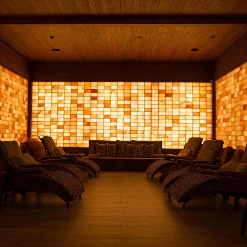 Himalayan Pink Salt Wall Tiles: Sauna & Spa Décor Pack of 100 (8x4x1 ...