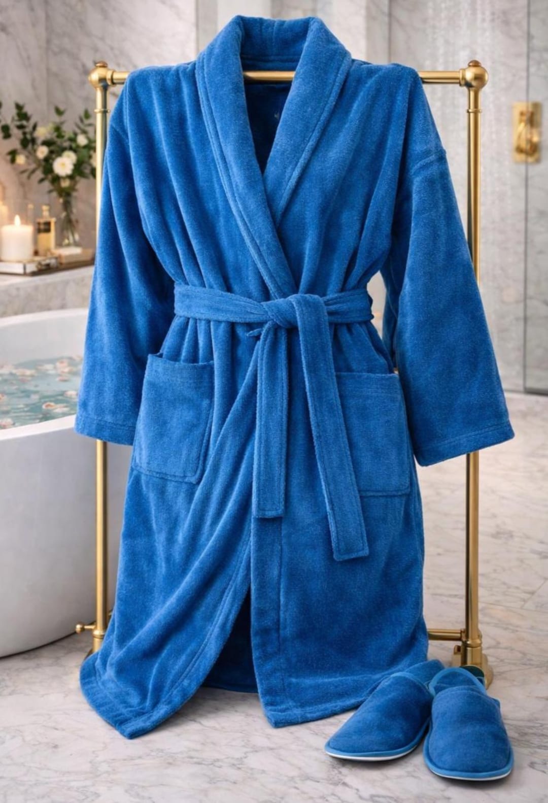 Terrion Luxury Cotton Hotel-quality Bathrobe/dressing Gown 600 GSM With ...