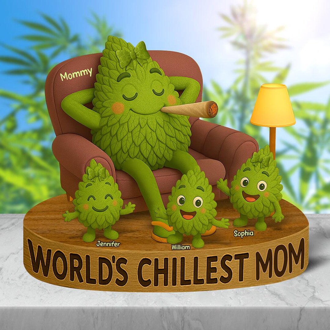 Personalized Funny Weed Mom 2D Flat Acrylic Plaque, Custom Name Mommy ...