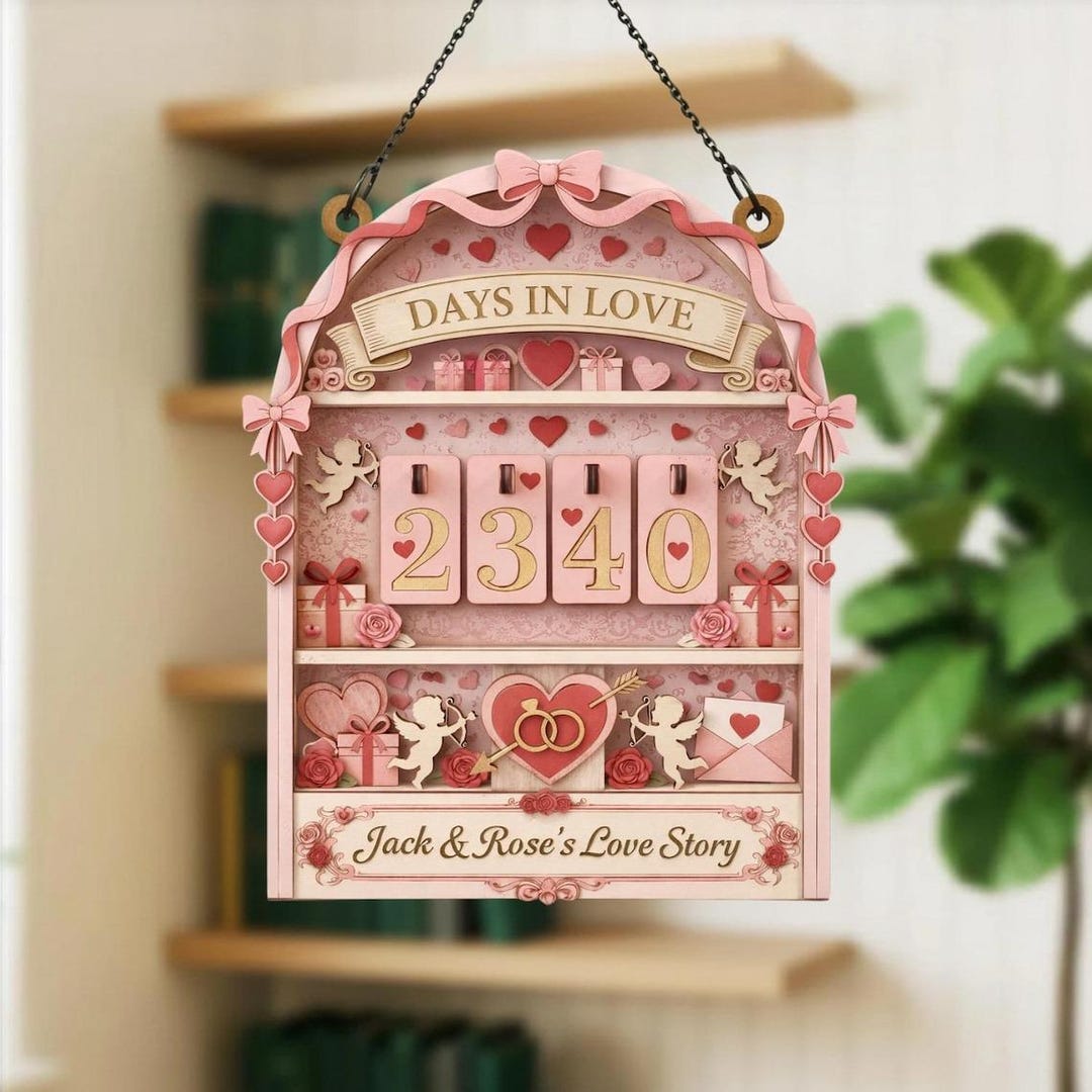 Personalized Days in Love Tracker Sign, Custom Couple Sign, Anniversary ...