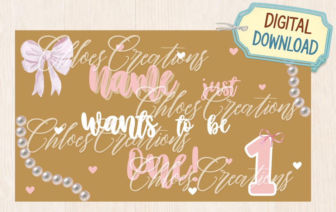 Girls Just Wanna Be One Banner Template | First Birthday Banner | Girl ...