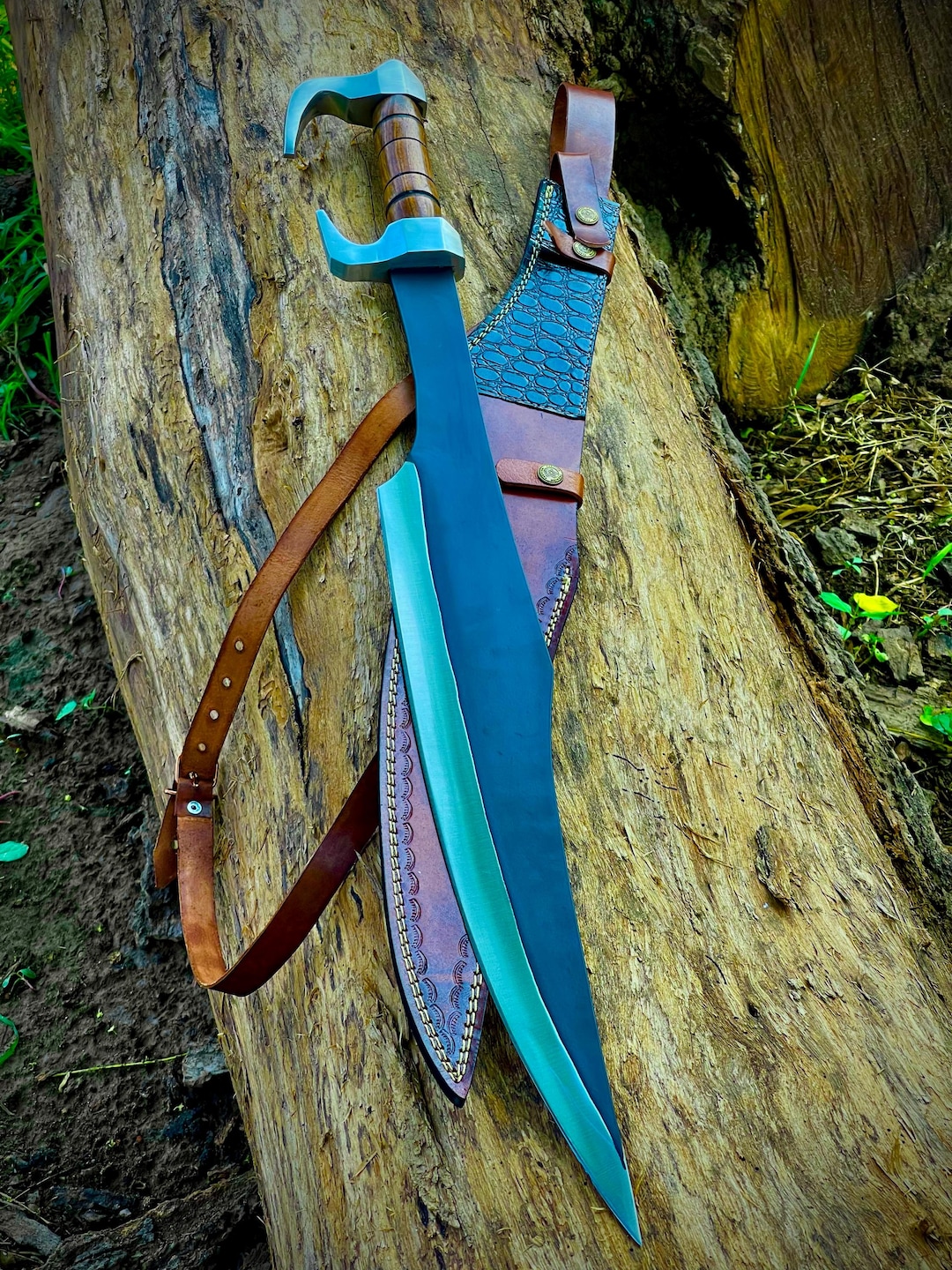 Handmade Viking Sword Made With Forged 5160 Spring Steel and Rosewood ...
