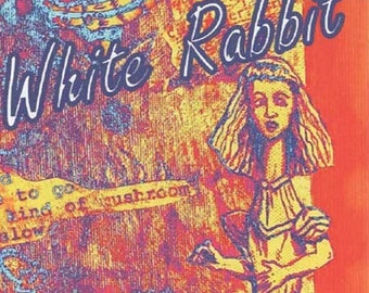 White Rabbit Art Greeting Card Alice in Wonderland - Etsy