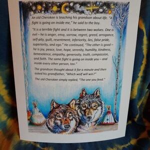 Native American Wolf Poem, Digital Print, Ooak Art Print, Feed the Good ...