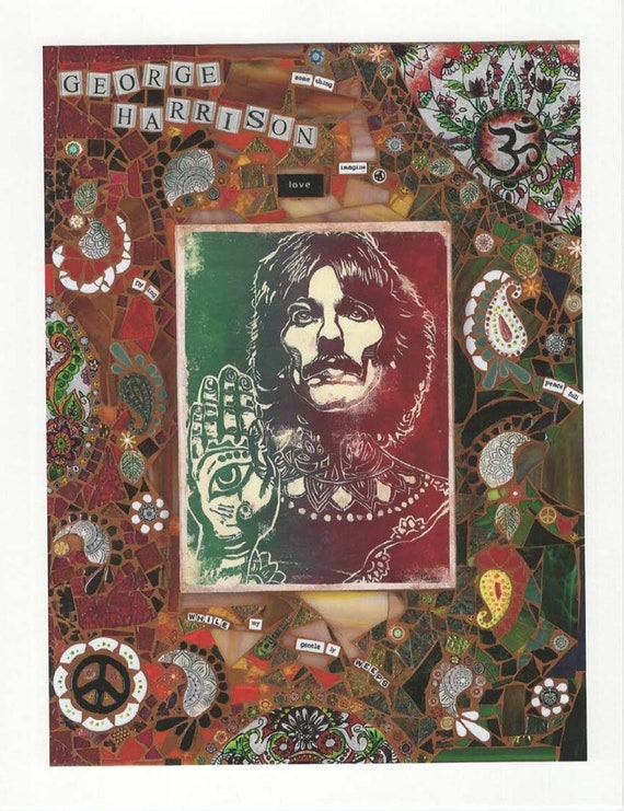 George Harrison Digital Print One of a Kind Mosaic Linoleum | Etsy