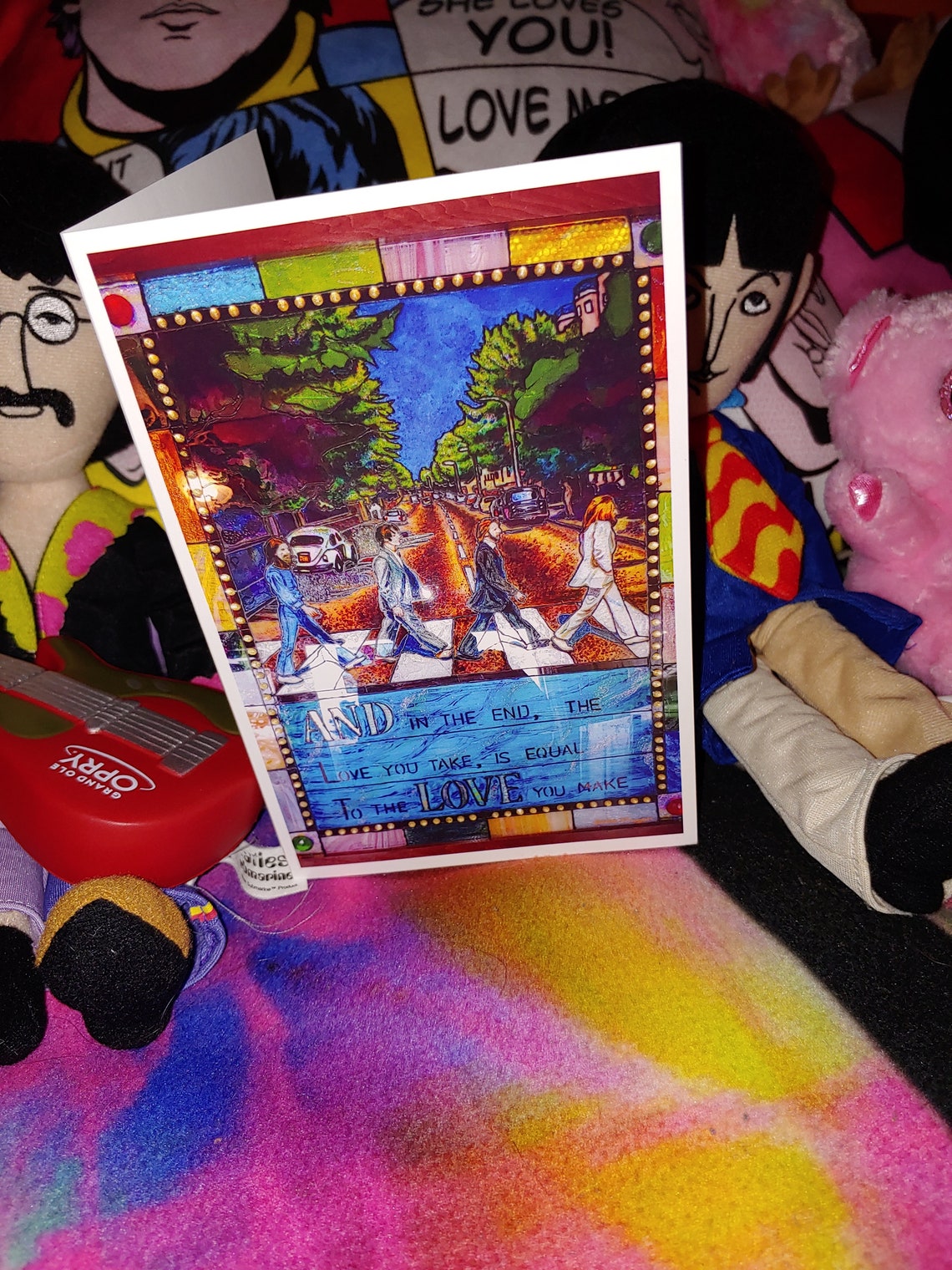 Abbey Road, Stained Glass, Beatles, Greeting Card, OOAK, Birthday ...