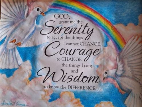Serenity Prayer Greeting Card, Doves, Rainbow, AA, Al Anon, God - Etsy