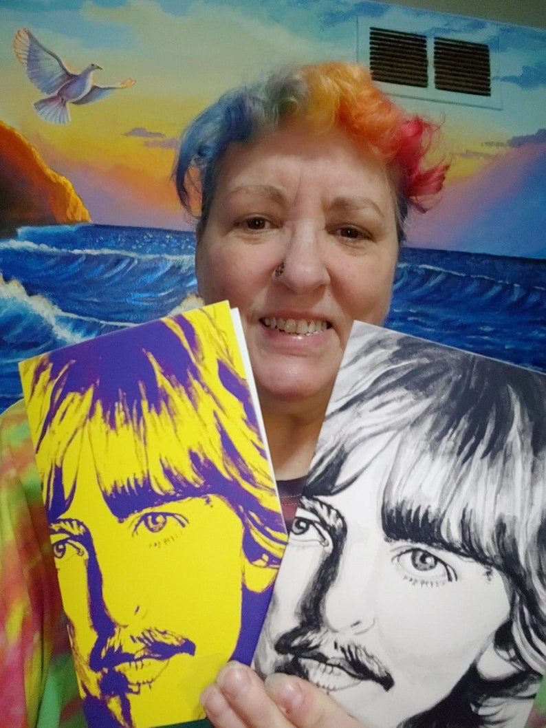 George Harrison Greeting Cards Beatles Original Artwork - Etsy