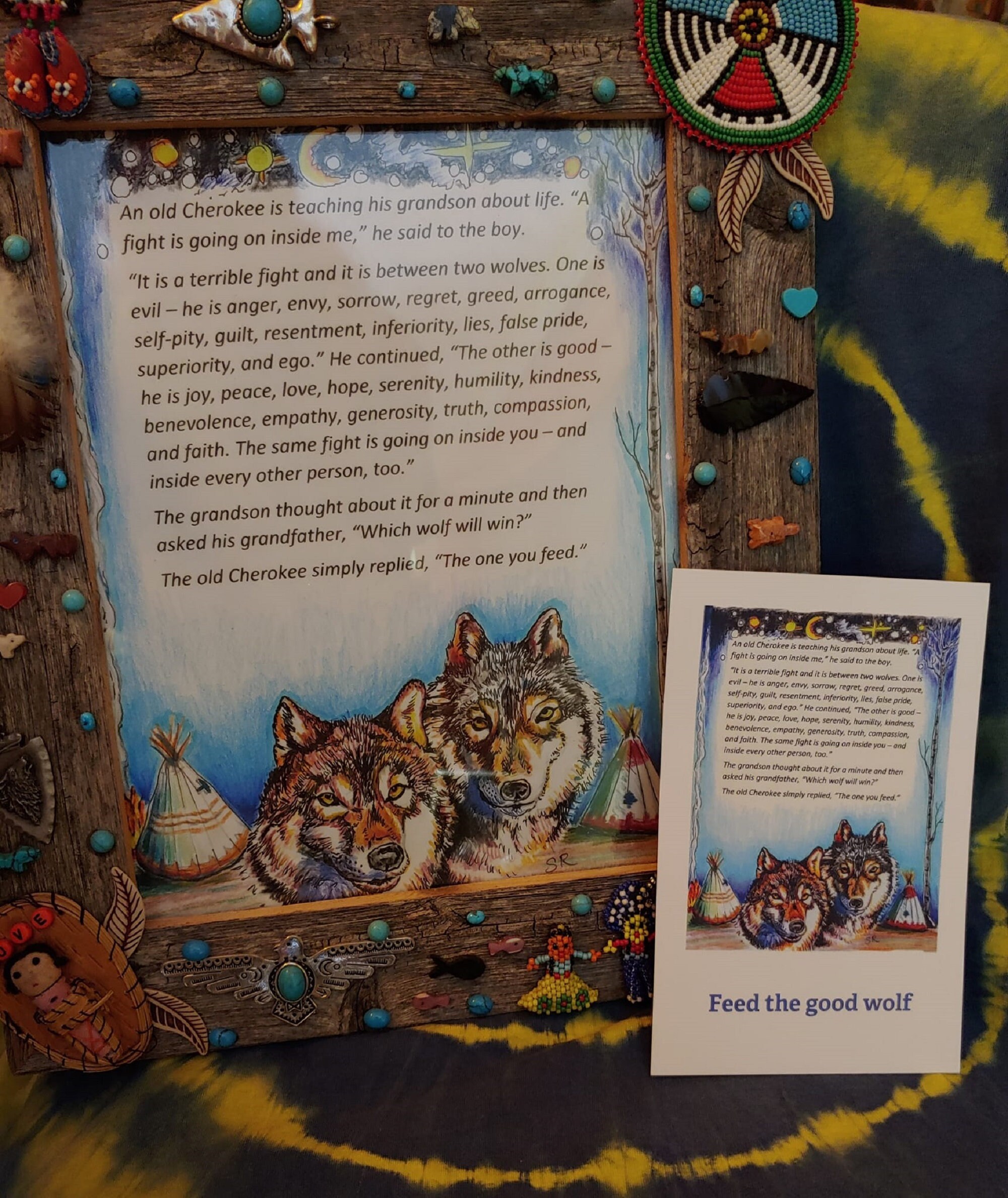 Feed the Good Wolf, Inspirational Card, OOAK, Native American Poem - Etsy