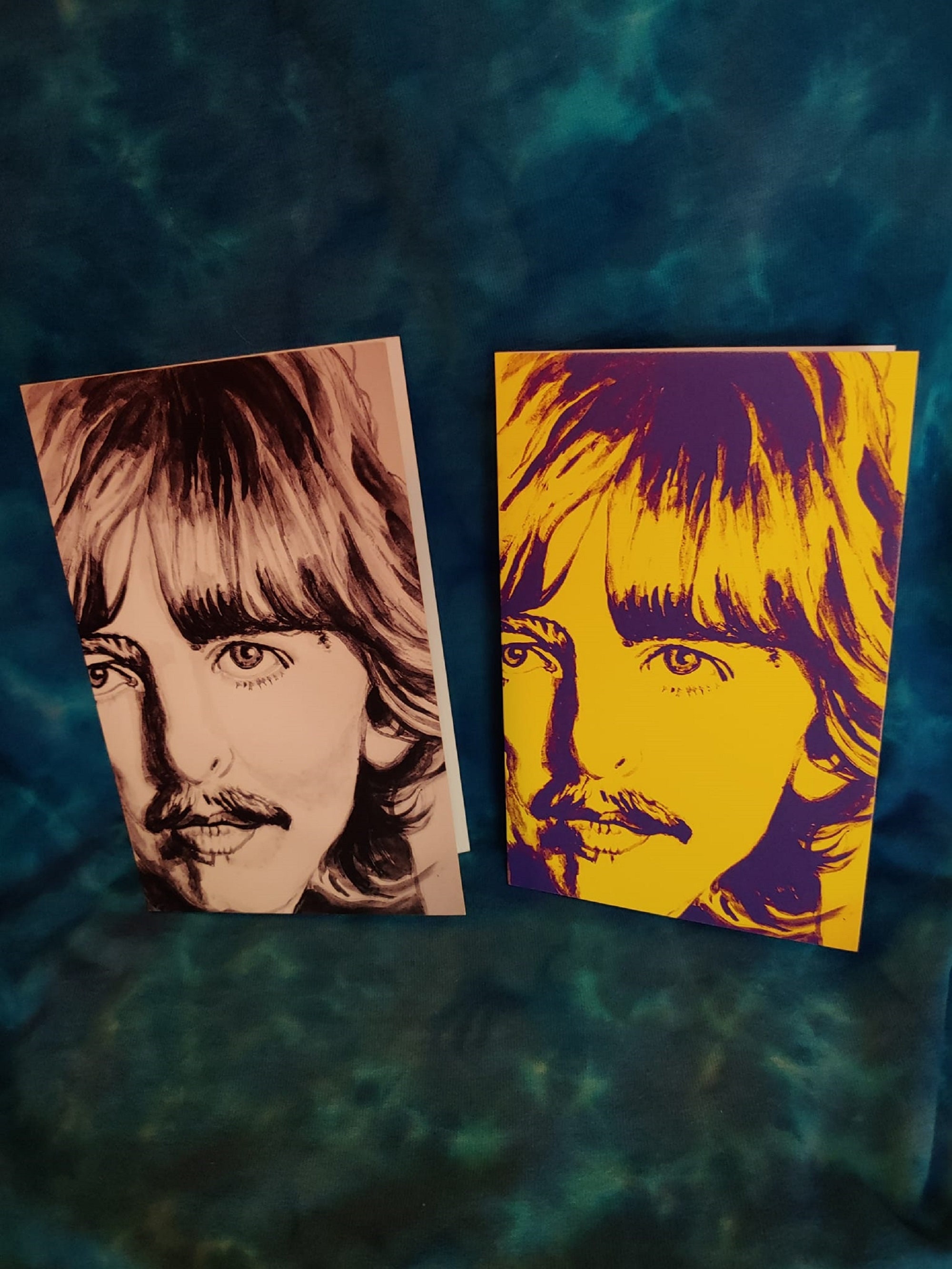 George Harrison Greeting Cards Beatles Original Artwork - Etsy
