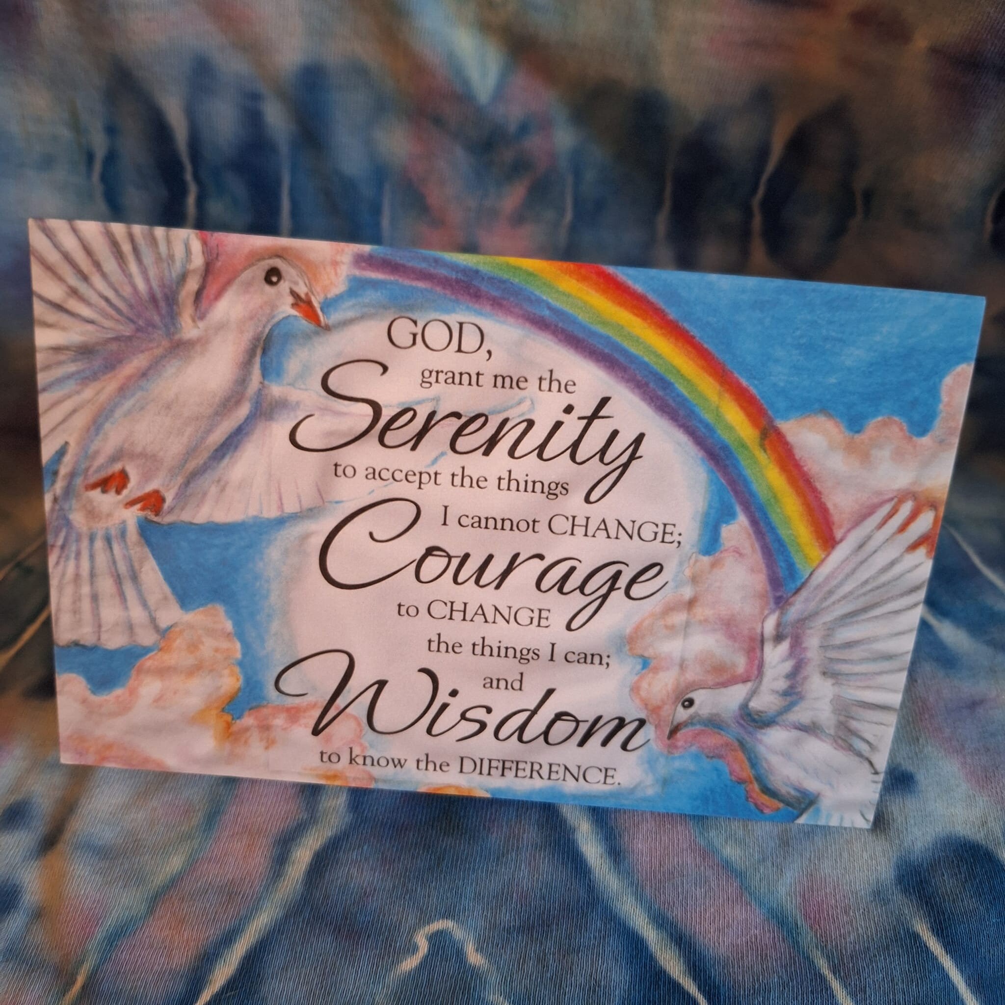 Serenity Prayer Greeting Card, Doves, Rainbow, AA, Al Anon, God - Etsy