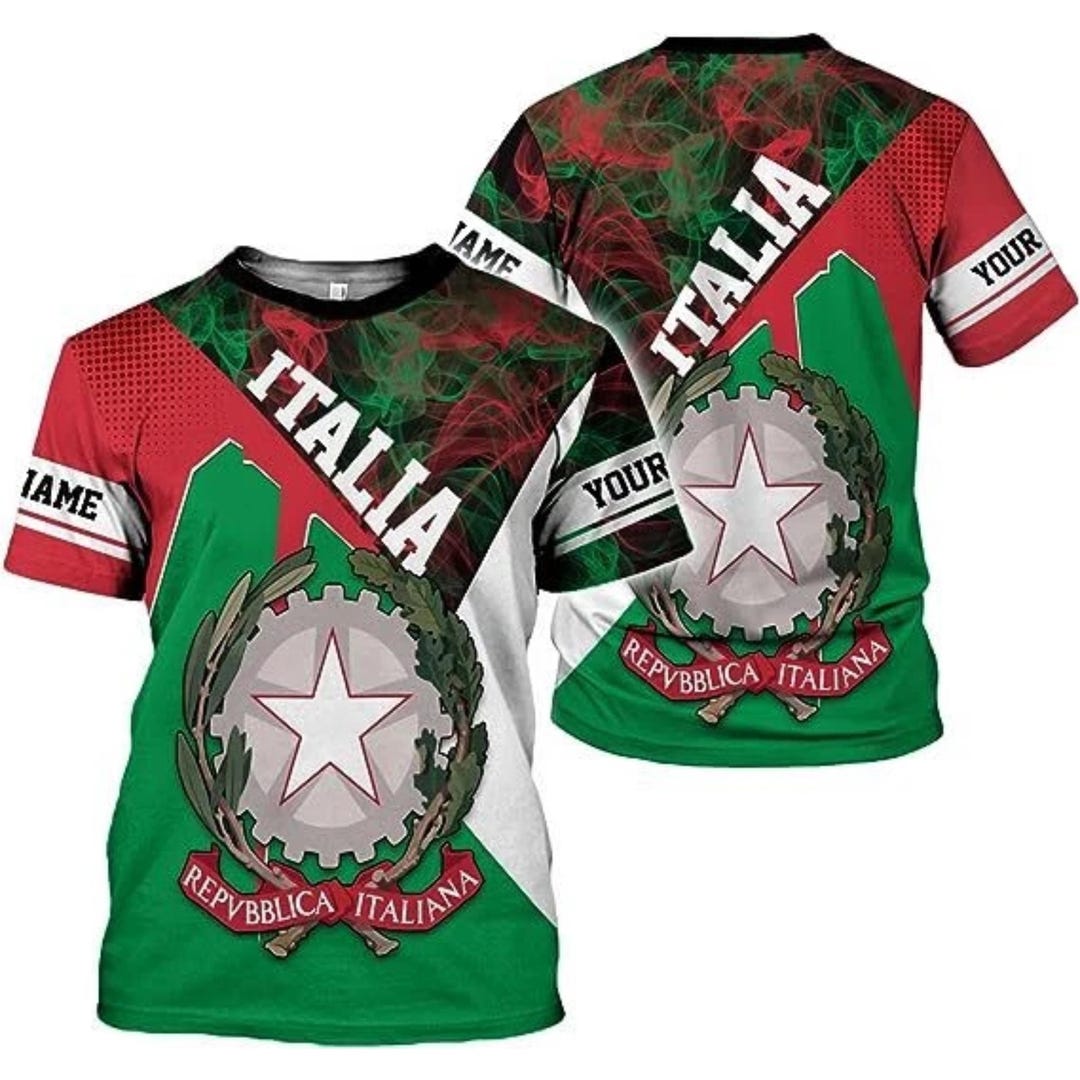 Custom Italy Flag T-shirt: Personalized Repubblica Italiana Emblem ...