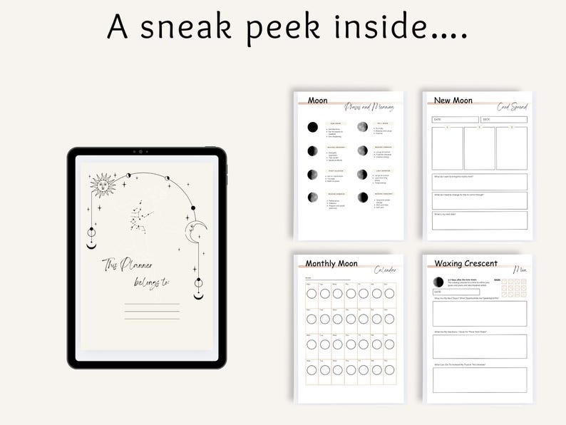 Moon Journal Planner | Lunar Cycle Reflection Printable | Moon Phases ...