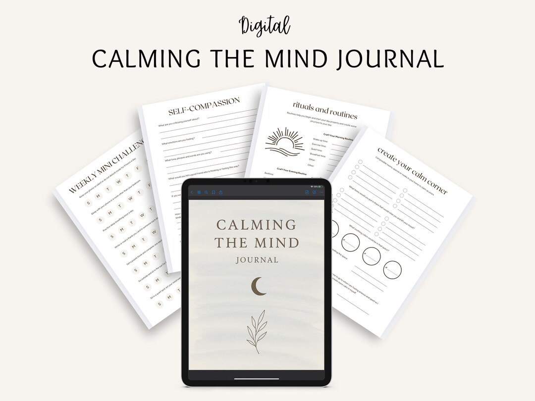 Digital Calm the Mind Journal | Digital Anxiety Relief Journal ...