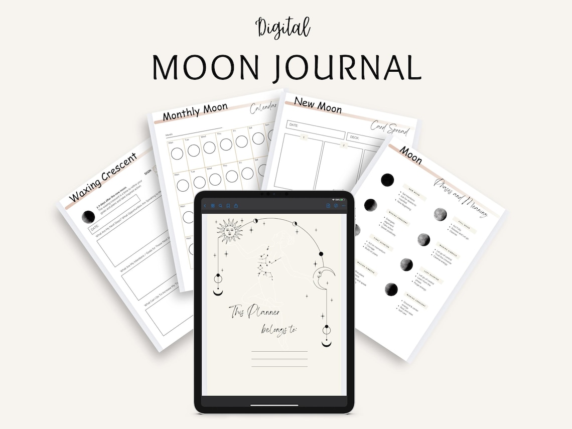 Moon Journal Planner | Lunar Cycle Reflection Printable | Moon Phases ...