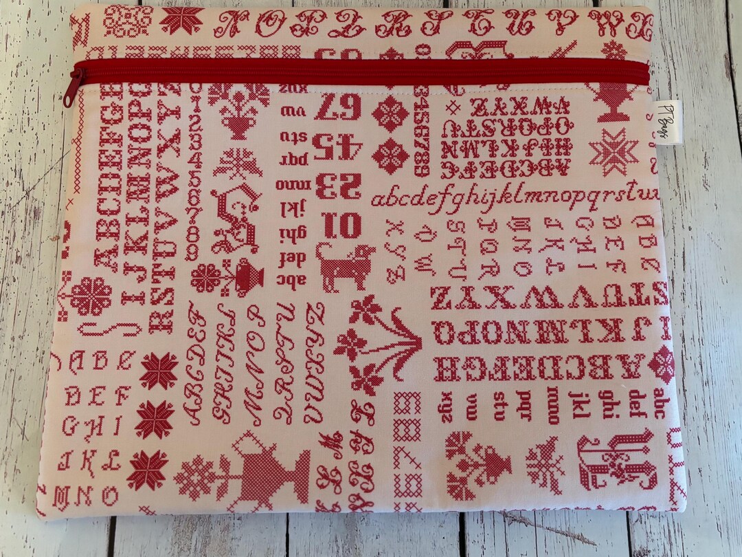 Cross Stitch Project Bag, Red Sampler, Piece & Plenty, Lori Holt - Etsy