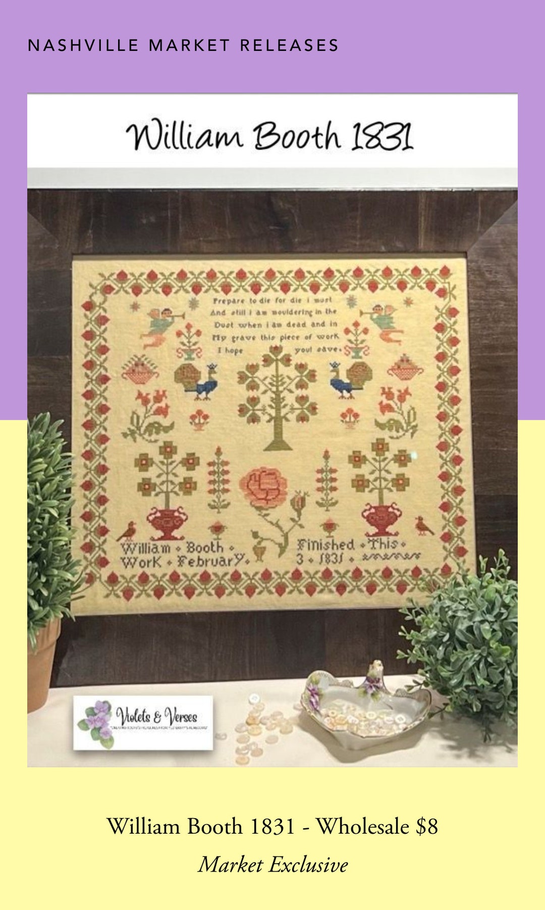 Nashville New Release 2024 William Booth 1831 Violets & Verses - Etsy
