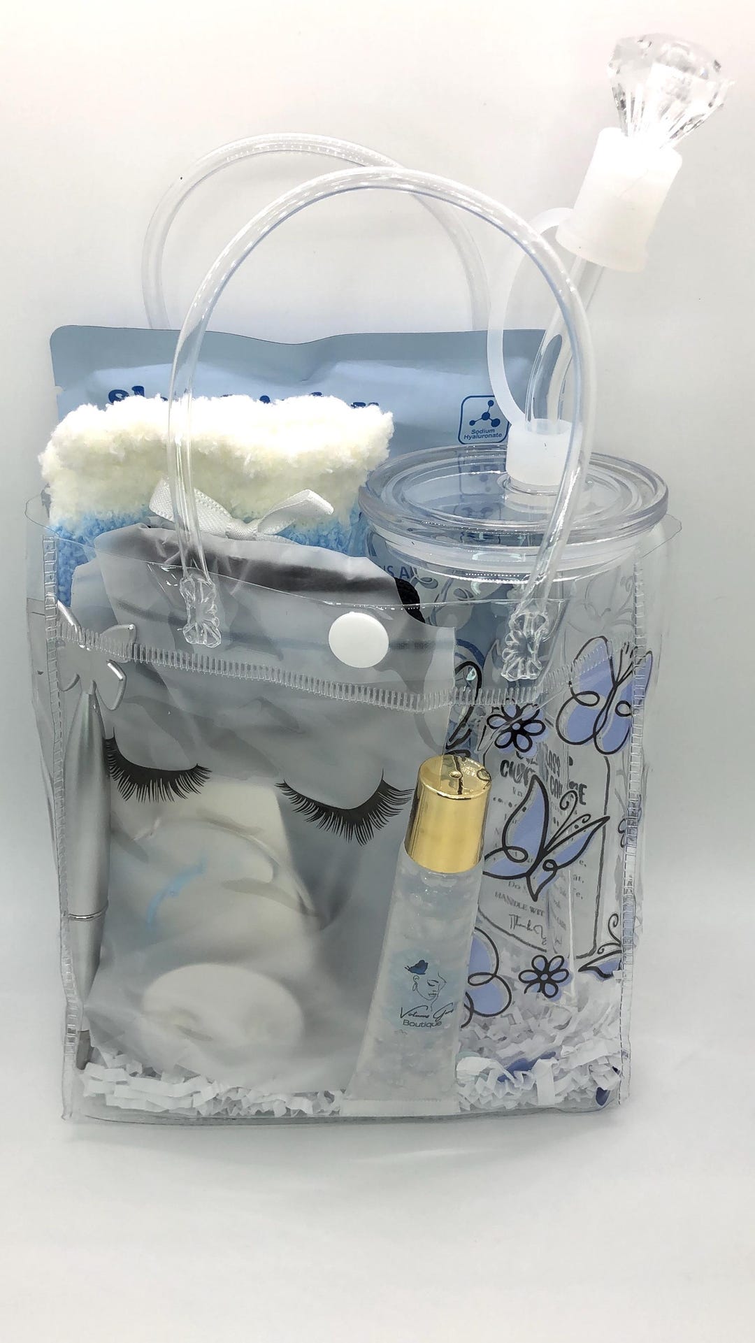Blue Self-care Spa Gift Set, Masks, Lip Gloss, Earrings - Etsy