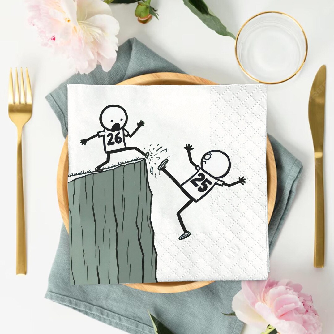Funny New Year's Eve Party Stick Figures Paper Napkin, NYE Drinking ...