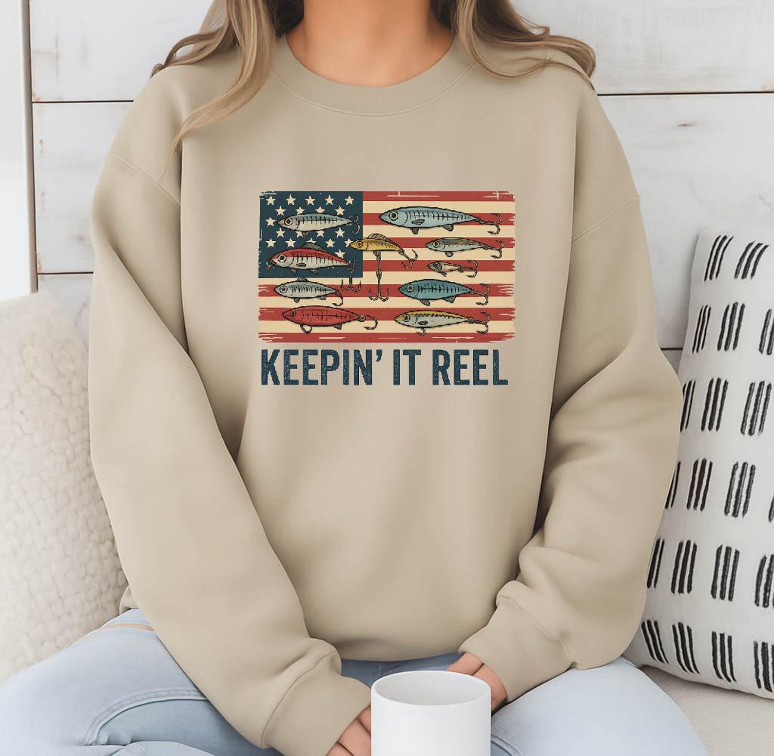 Keepin It Reel PNG, Patriotic Fishing PNG, American Flag Fish PNG, 4th ...