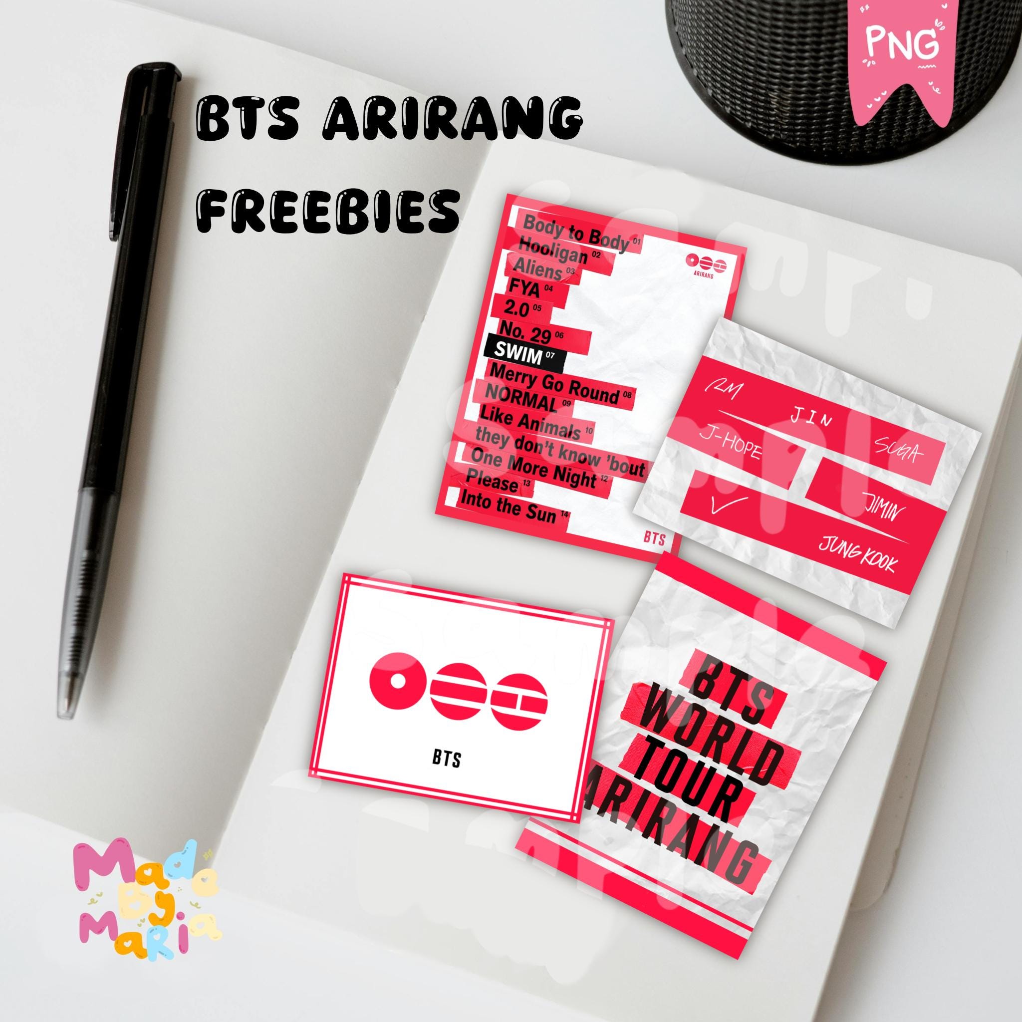 Arirang Concert Freebies Stickers | BTS Inspired Printable Sticker ...