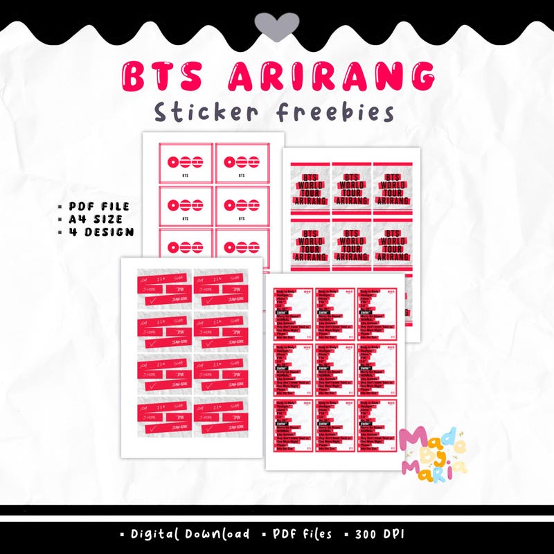 Bts Printable Sheets - Etsy UK