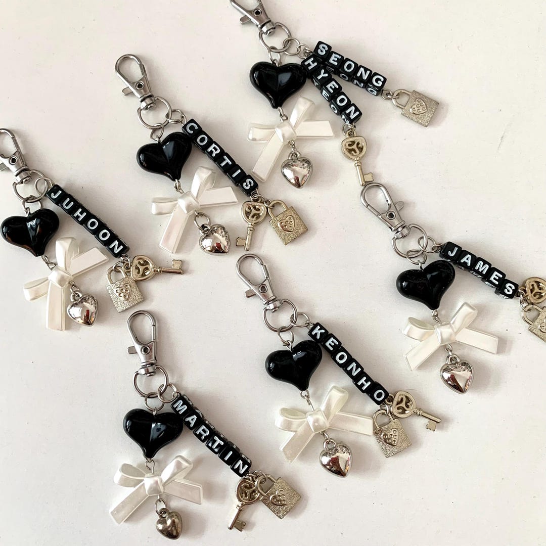 Cortis Name Keychain With Heart & Bow | Y2K Merch Kpop Style Keychain ...